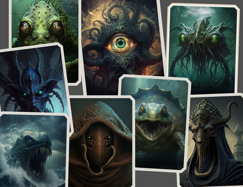 Lovecraft Horrors 20 PNG Clipart Pack | Lovecraftian Horror Clip Art ...