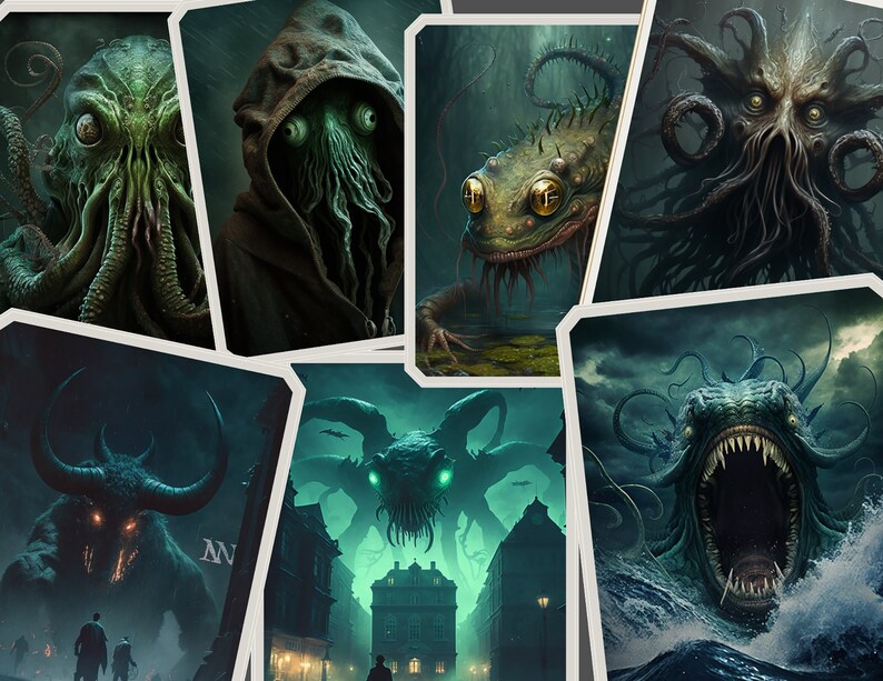 Lovecraftian 20 Horror Clipart Pack | PNG | HP Lovecraft | Cthulu ...