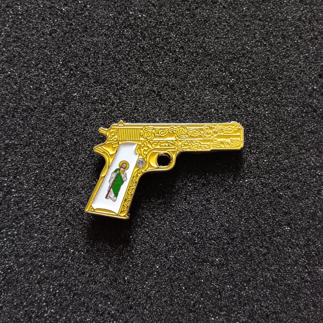 Pistola De San Judas Tadeo, Pin Para Gorras, Hat Pin, Gift - Etsy