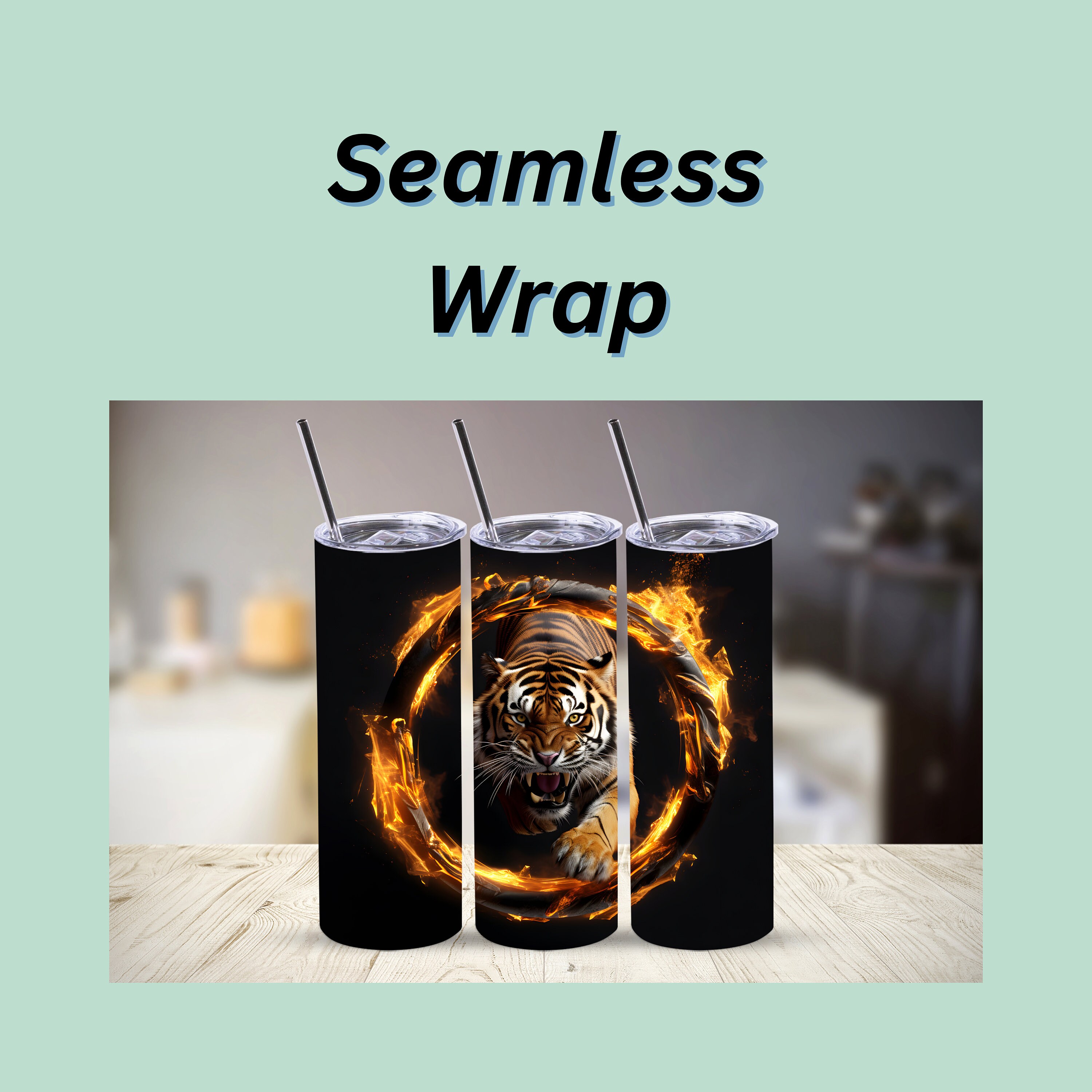 Tiger Tumbler Wrap,3d Tiger Wrap 20 Oz. Straight Tumbler Sublimation ...