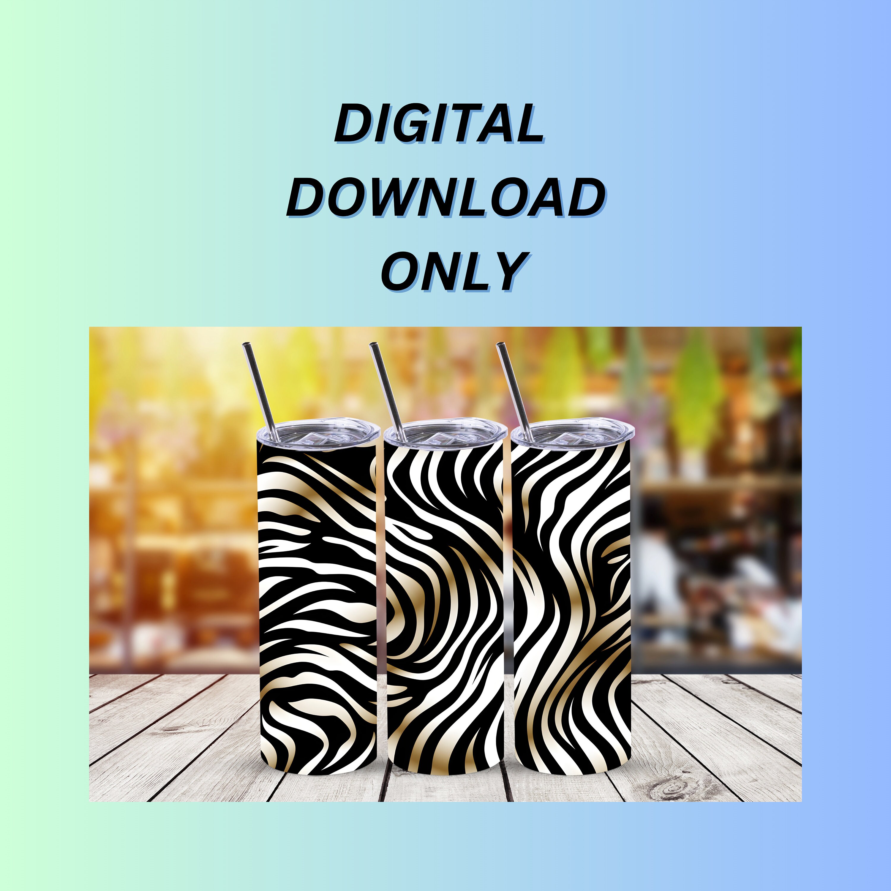 Zebra Tumbler Wrap3d Zebra Stripes With Taupe Background 20 - Etsy