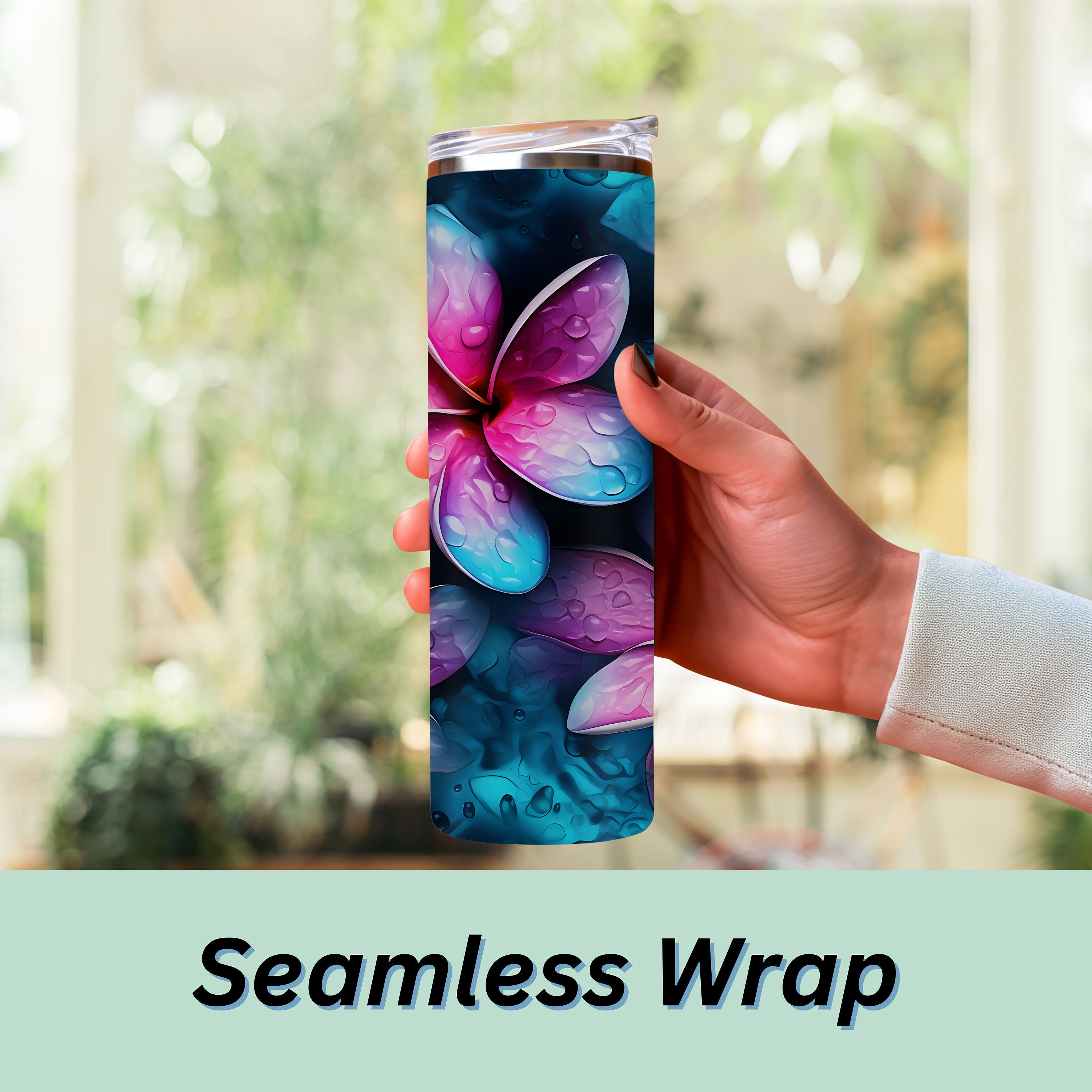 Plumeria Tumbler Wrap,3d Plumeria Flowers Wrap for 20 Oz. Straight ...