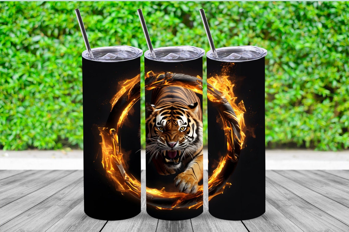 Tiger Tumbler Wrap,3d Tiger Wrap 20 Oz. Straight Tumbler Sublimation ...