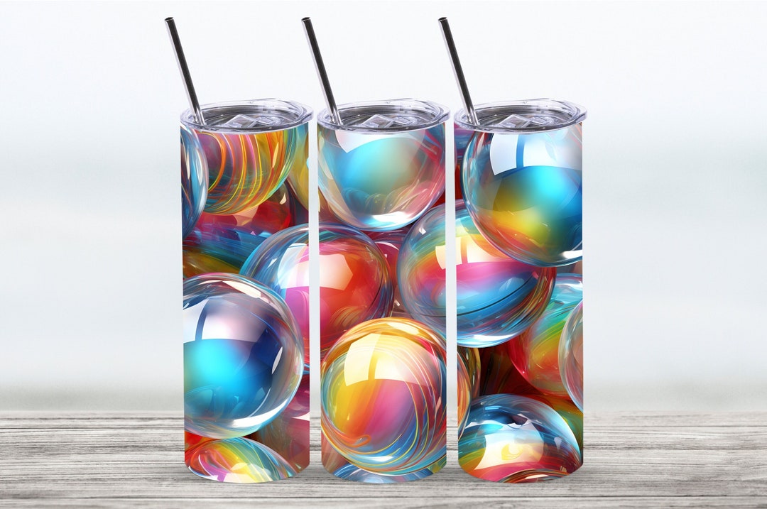 3D Seamless Marbles Tumbler Wrap,20 Oz Straight Skinny Tumbler ...