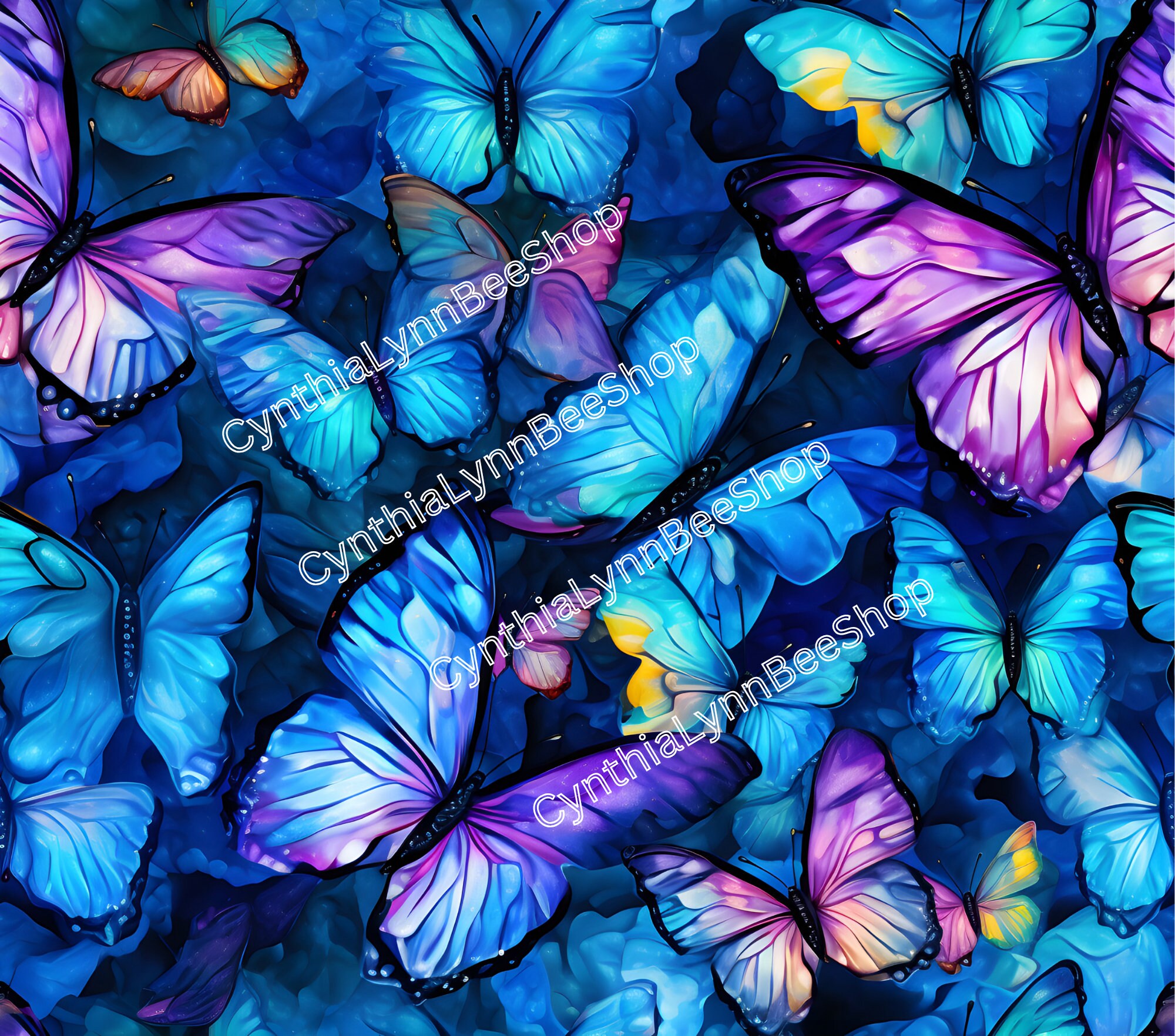 Morpho Butterfly Tumbler Wrap,20 Oz Straight Tumbler Sublimation Design,digital Download, PNG ...