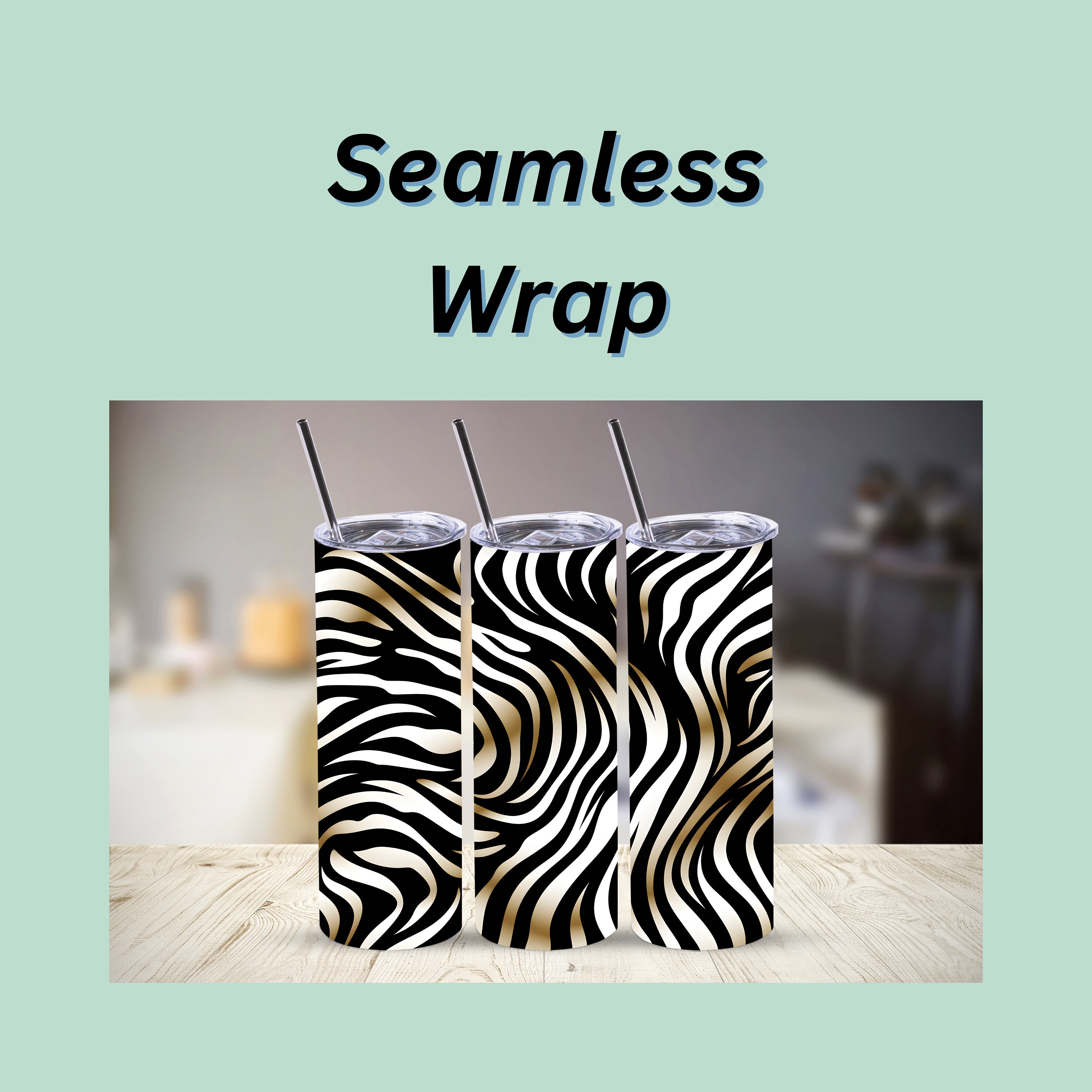 Zebra Tumbler Wrap3d Zebra Stripes With Taupe Background 20 - Etsy