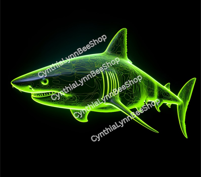 Shark Tumbler Wrap,neon Shark Wrap 20 Oz. Straight Tumbler Sublimation ...