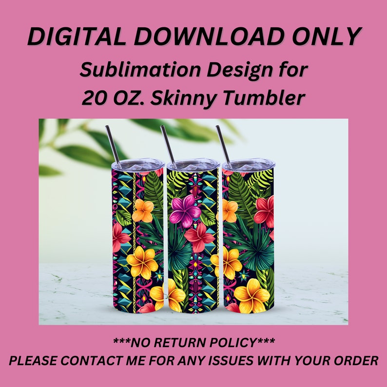 Seamless Polynesian Design Tumbler Wrap,20 Oz Straight Skinny Tumbler ...
