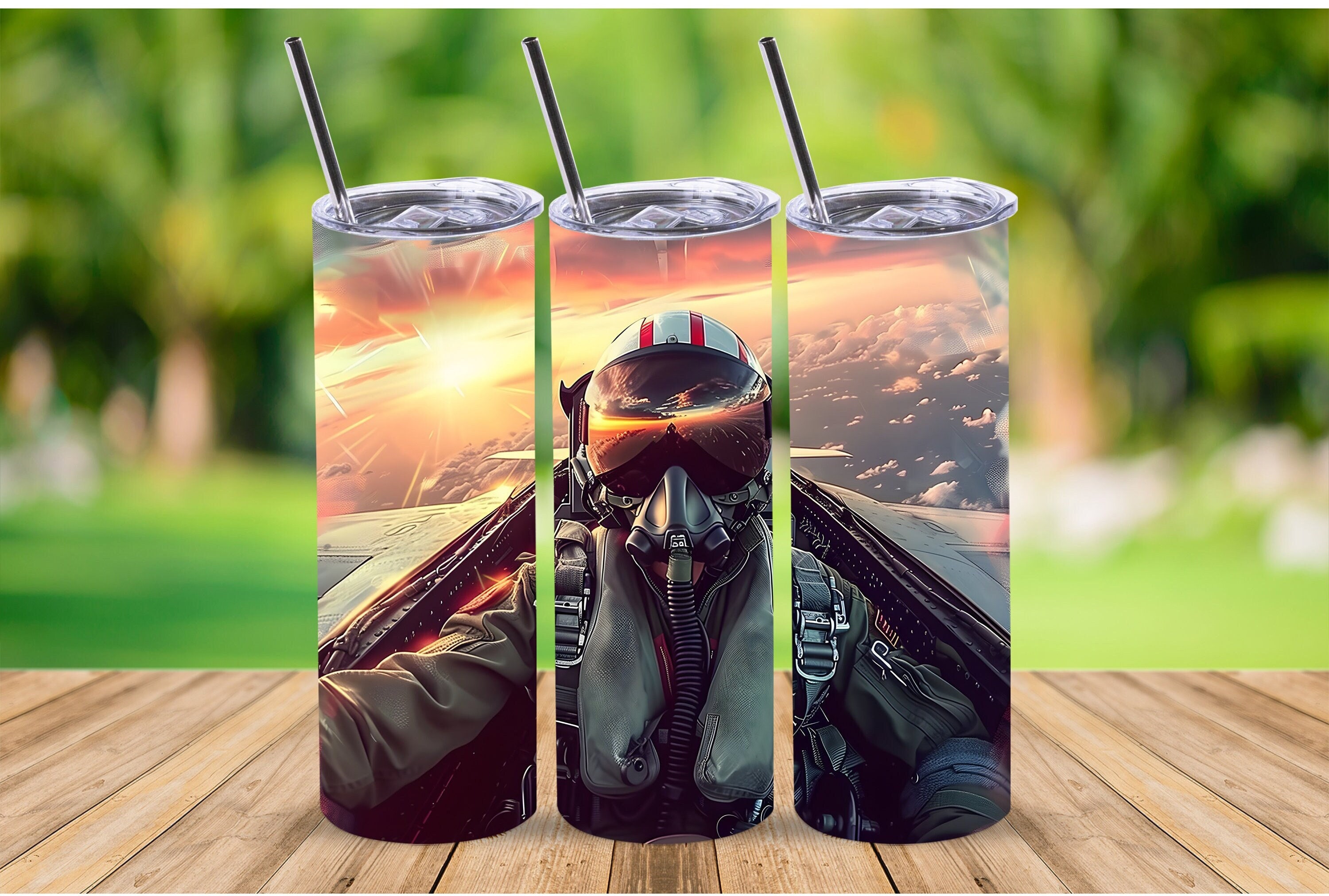 Jet Fighter Pilot Tumbler Wrap,20 Oz Straight Skinny Tumbler ...