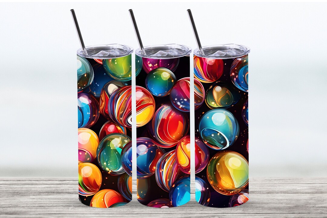 3D Seamless Marbles Tumbler Wrap,20 Oz Straight Skinny Tumbler ...