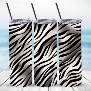 Zebra Tumbler Wrap,3d Zebra Stripes With Silver Background 20 Oz ...