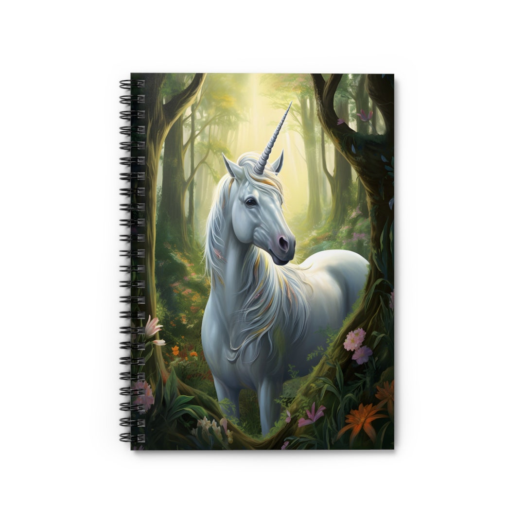 Unicorn in an Enchanted Forest Notebook,unicorn Spiral Notebook ...