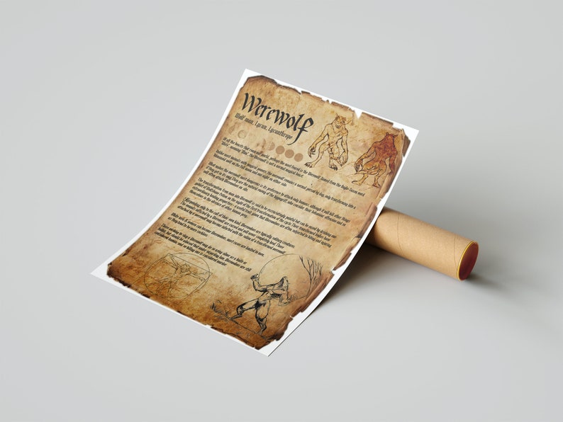 Werewolf Werewolf Poster Instant Download Digital Download Medieval ...