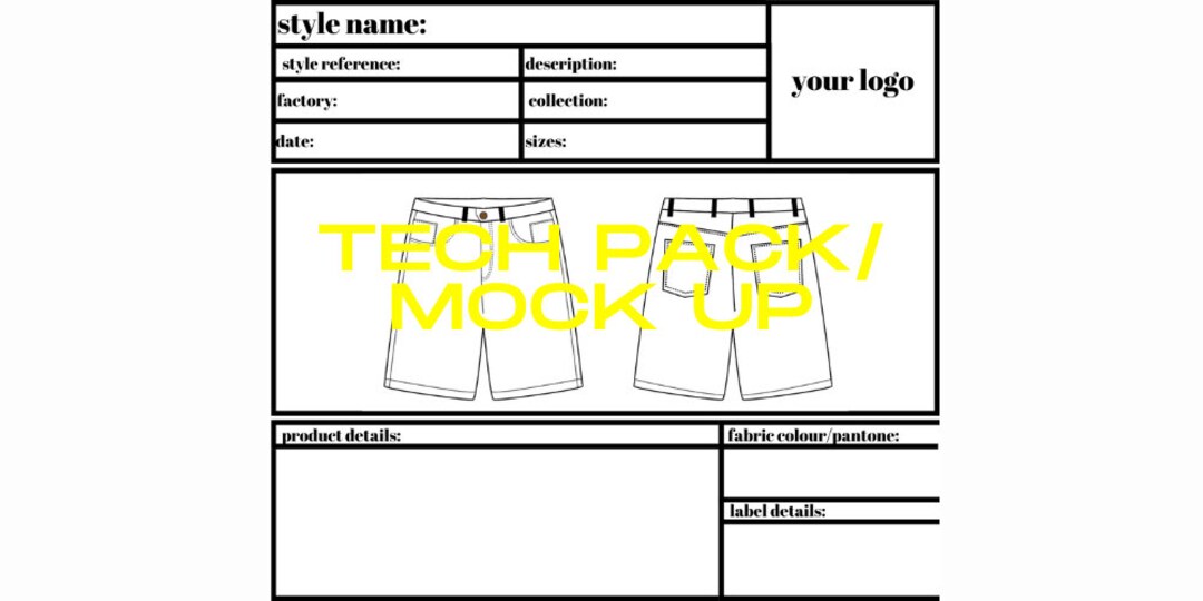 Digital Mock up for Jorts,online Tech Pack for Denim Shorts Pdf File - Etsy