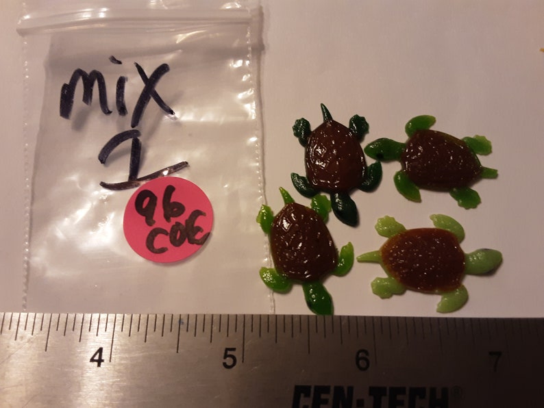 96 Coe Fused Glass Turtles Fusing Embellishments Mosaic - Etsy