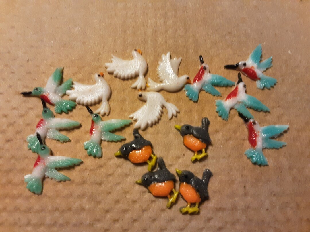 96 Coe Fused Glass Hummingbirds, Robins,doves, Fusing, Embellishments ...
