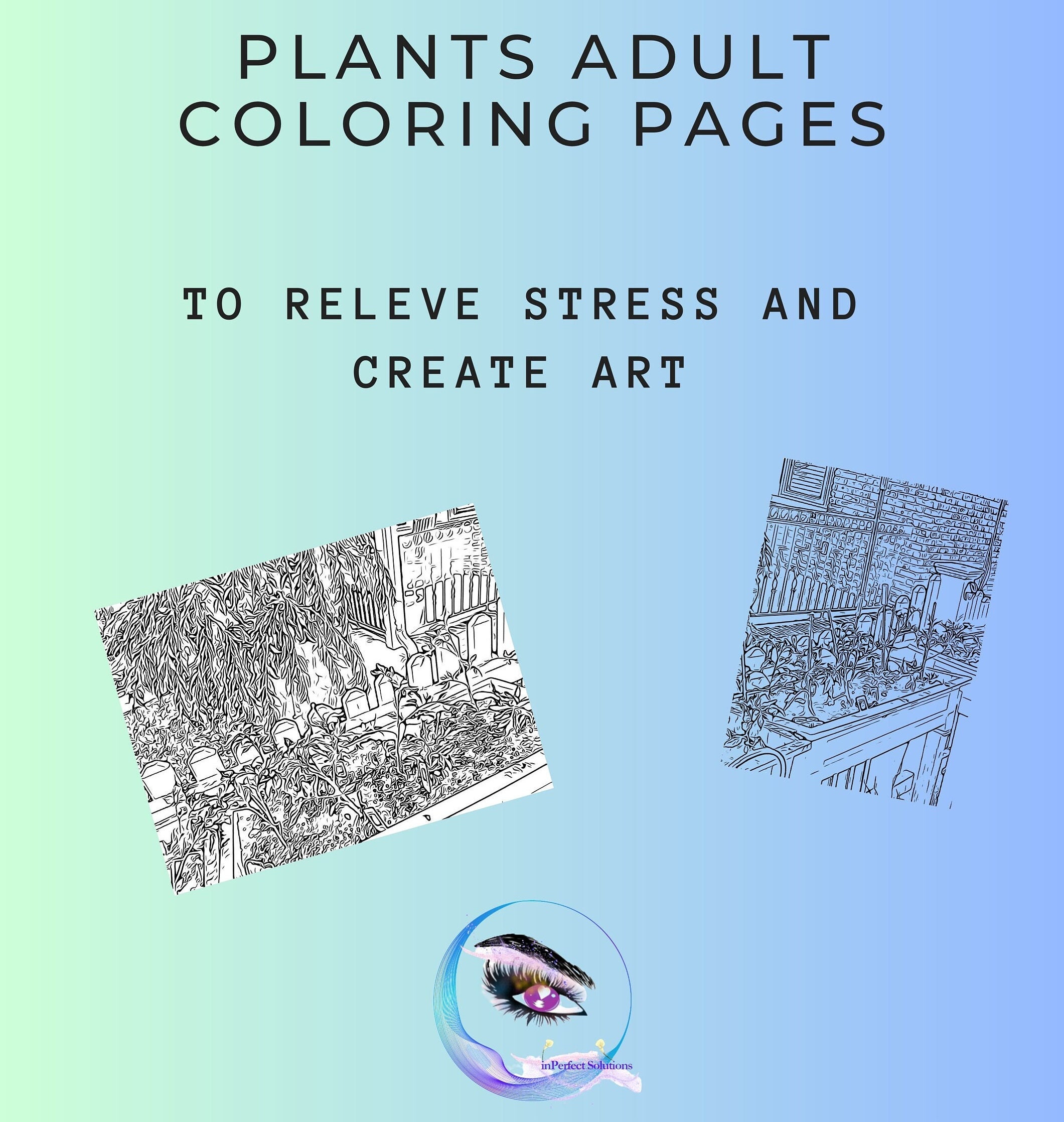 15 Garden Plant Coloring Pages for Adults, Printable Coloring Book ...