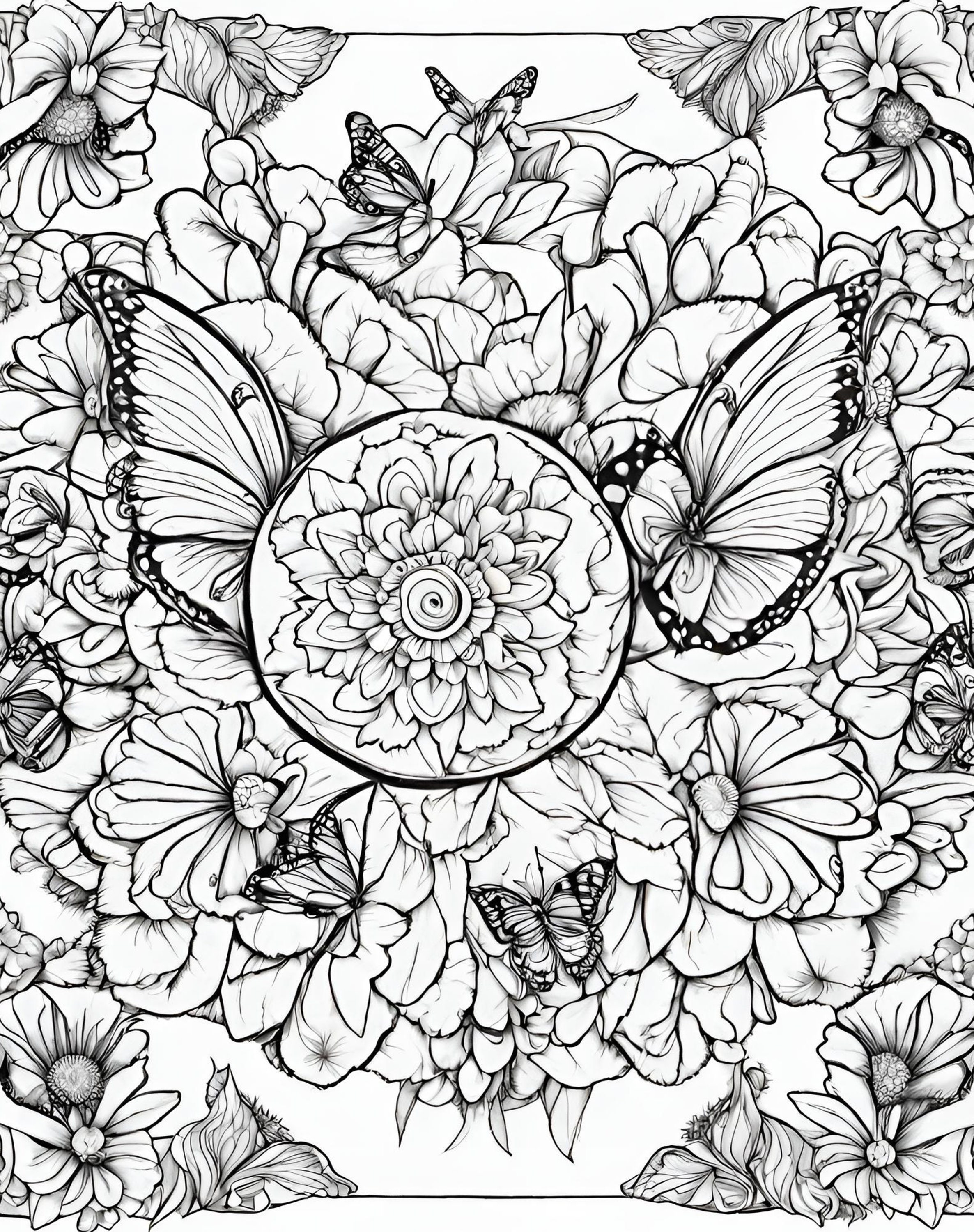 40 Mandala Coloring Pages for Adults, Printable Coloring Book ...