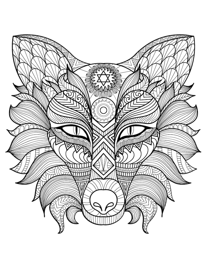 25 Printable Animal Coloring Pages for Adults, Printable Coloring Book ...