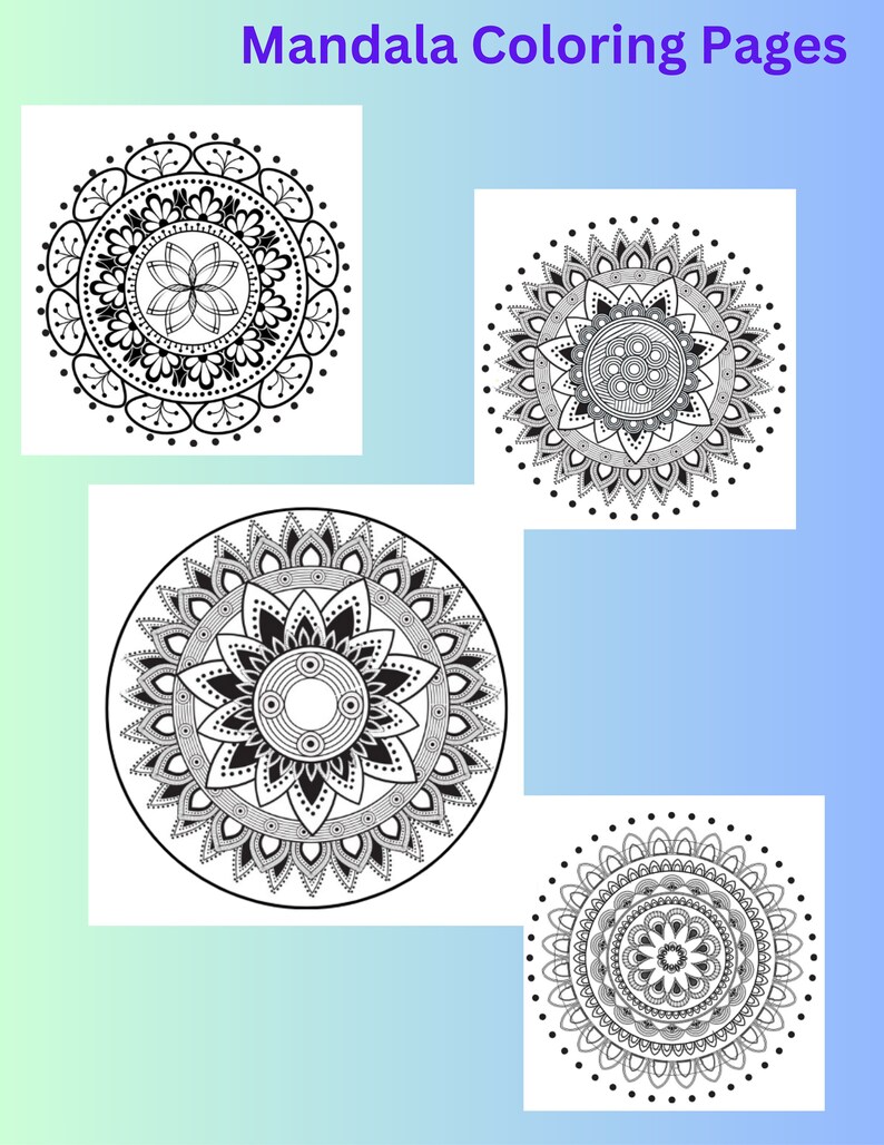50 Mandala & Flower Coloring Pages Printable Coloring Book - Etsy
