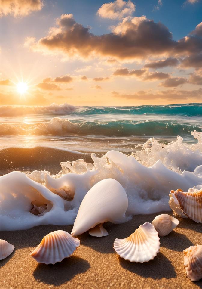 Seashells Beach Backgrounds | Junk Journal, Scrapbook (PDF) - Etsy