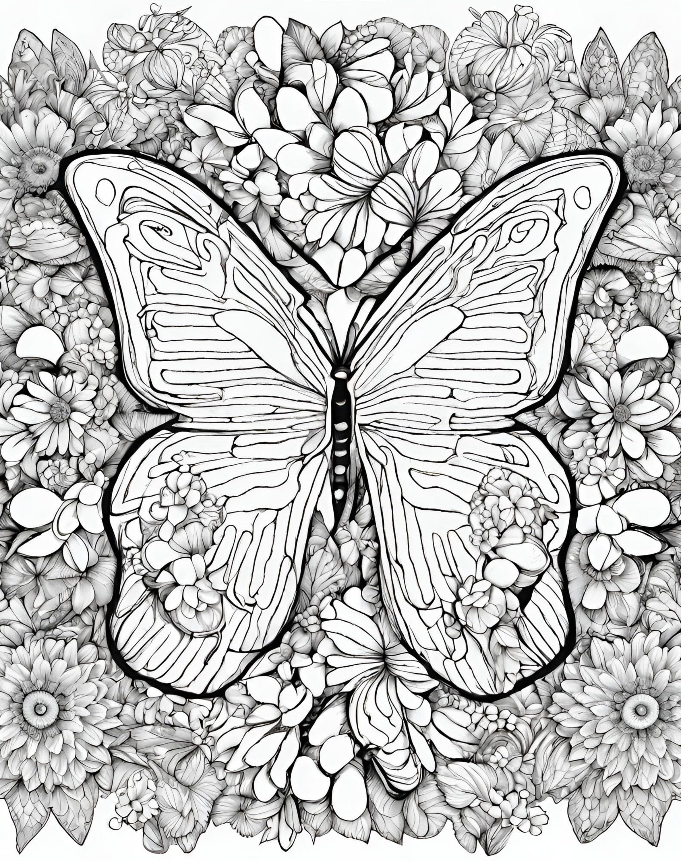 Mandala Coloring Book, 40 Printable Pages, Butterfly Designs (digital ...