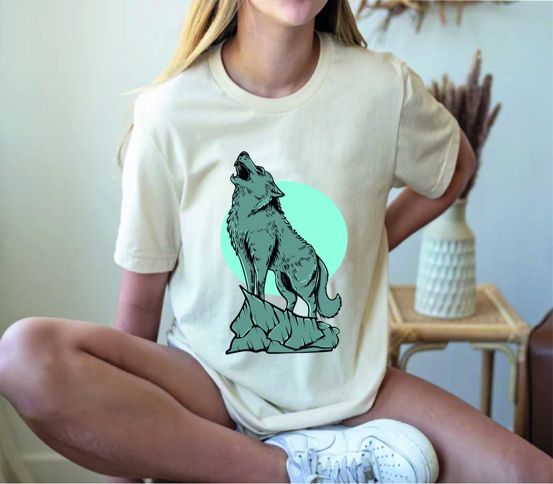 Wolf Shirt Howling Wolf Floral Wolf Wolf Lover Gift Animal - Etsy
