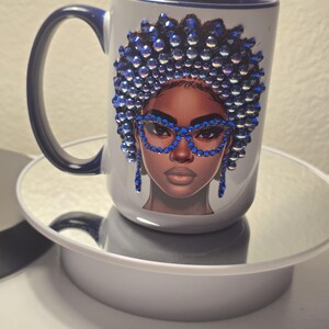Rhinestone African Diva Mug: Handcrafted Afro Glam Coffee Cup, Story ...