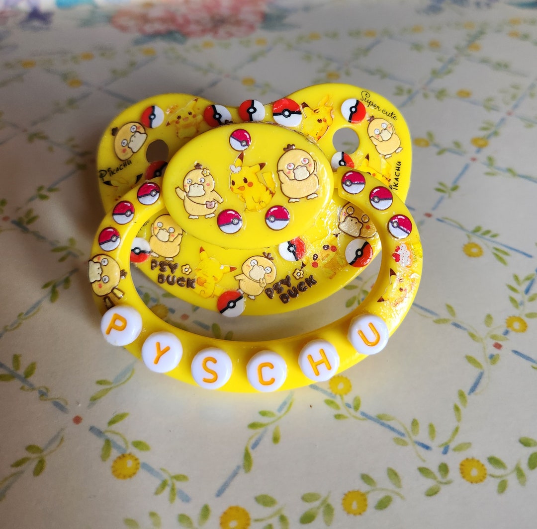 Limited Edition Pokemon Pikachu/psyduck Themed Adult Pacifier - Etsy