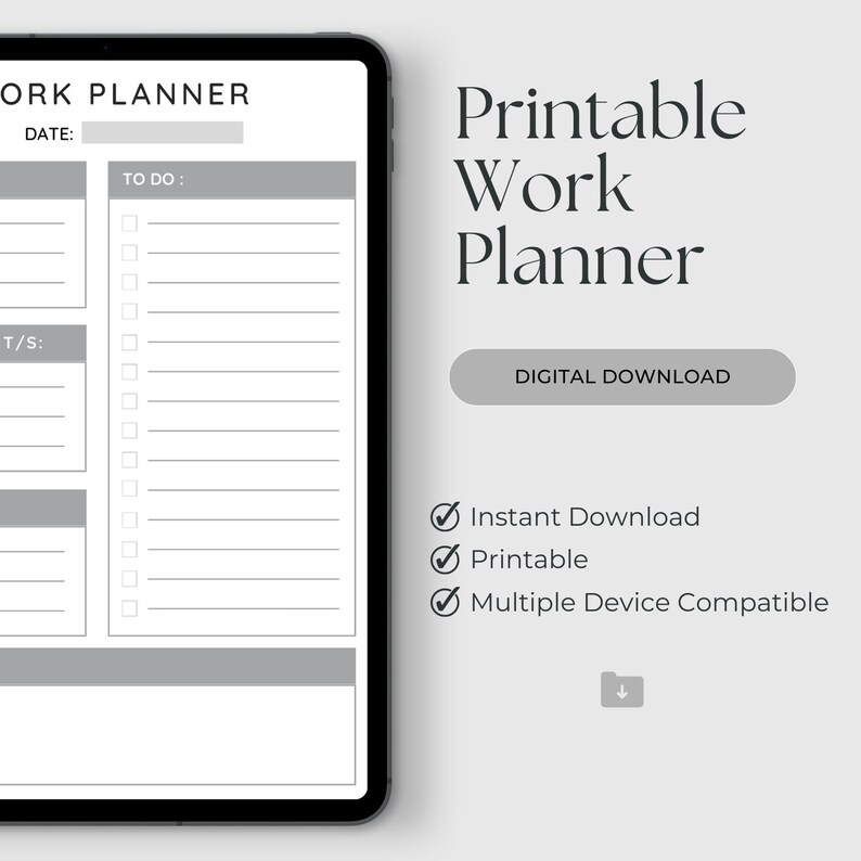 Work Office Planner, Office Tasks Planner, Digital Work Planner ...