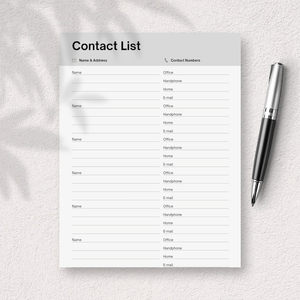 Mail Log Template - Etsy