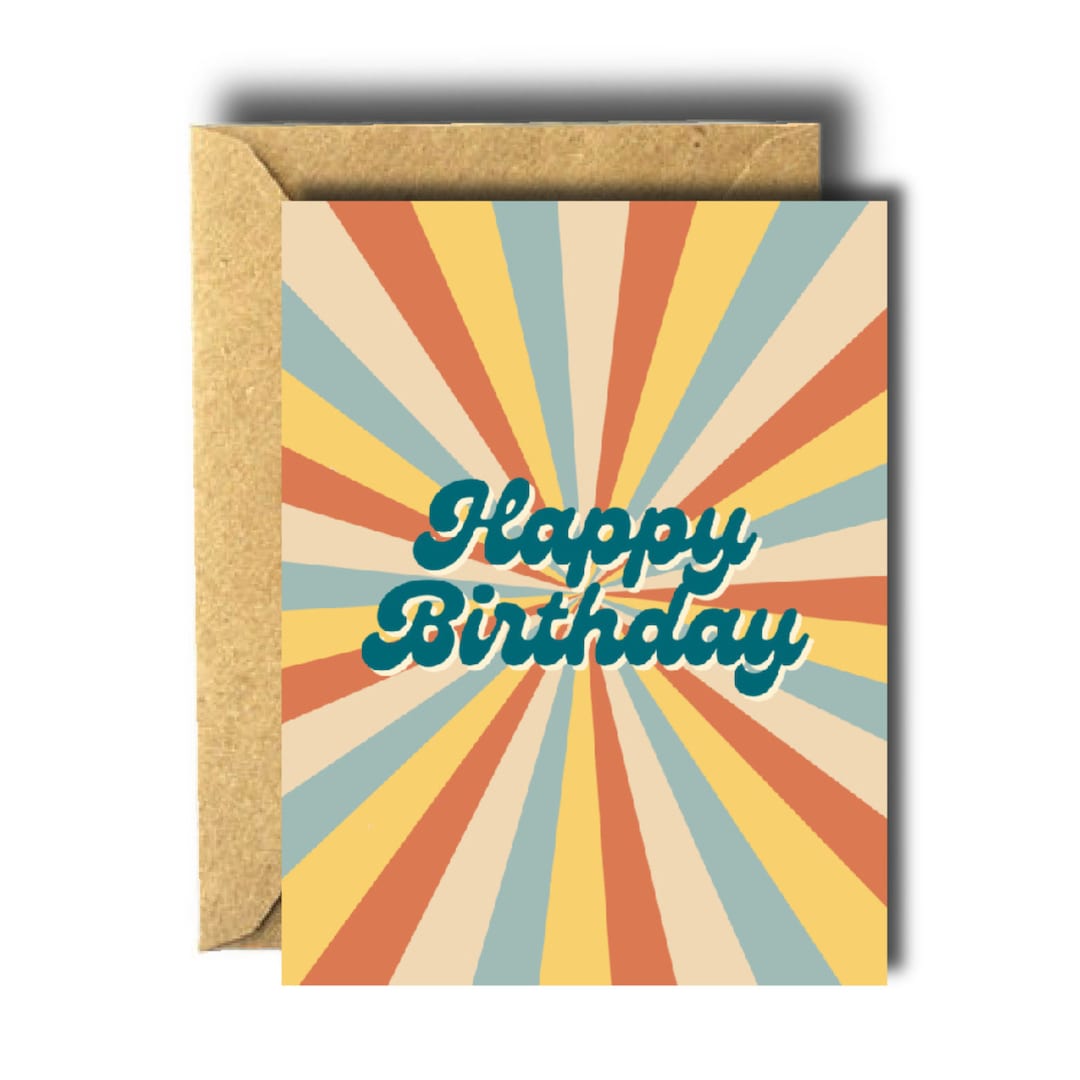 Retro Birthday Greeting Card - Etsy