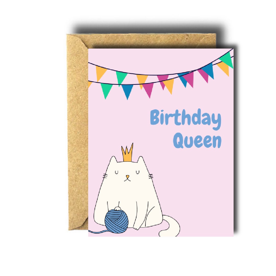 Birthday Queen Greeting Card - Etsy