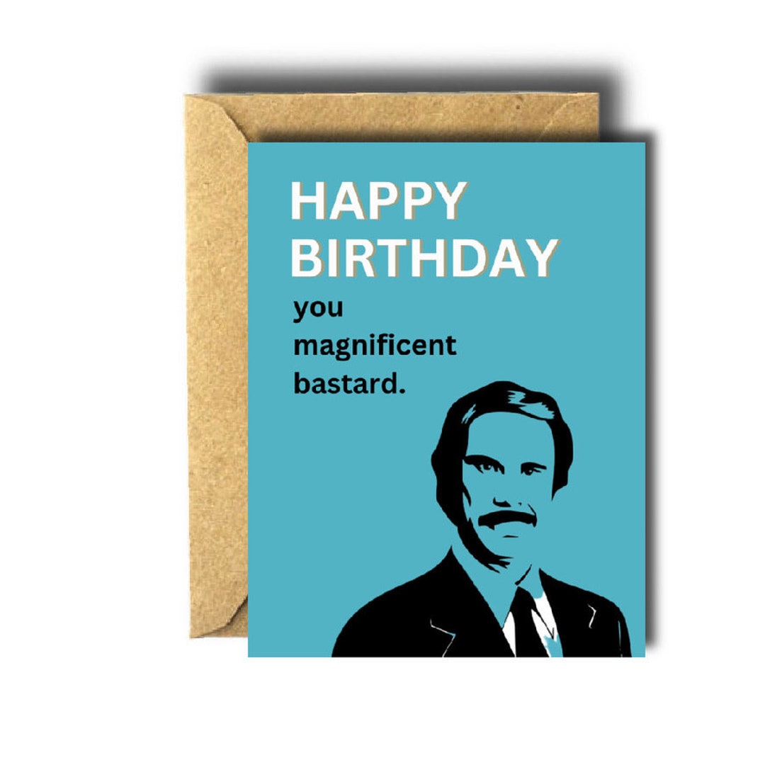 Funny Magnificent Bastard Will Ferrell Birthday Greeting Card - Etsy