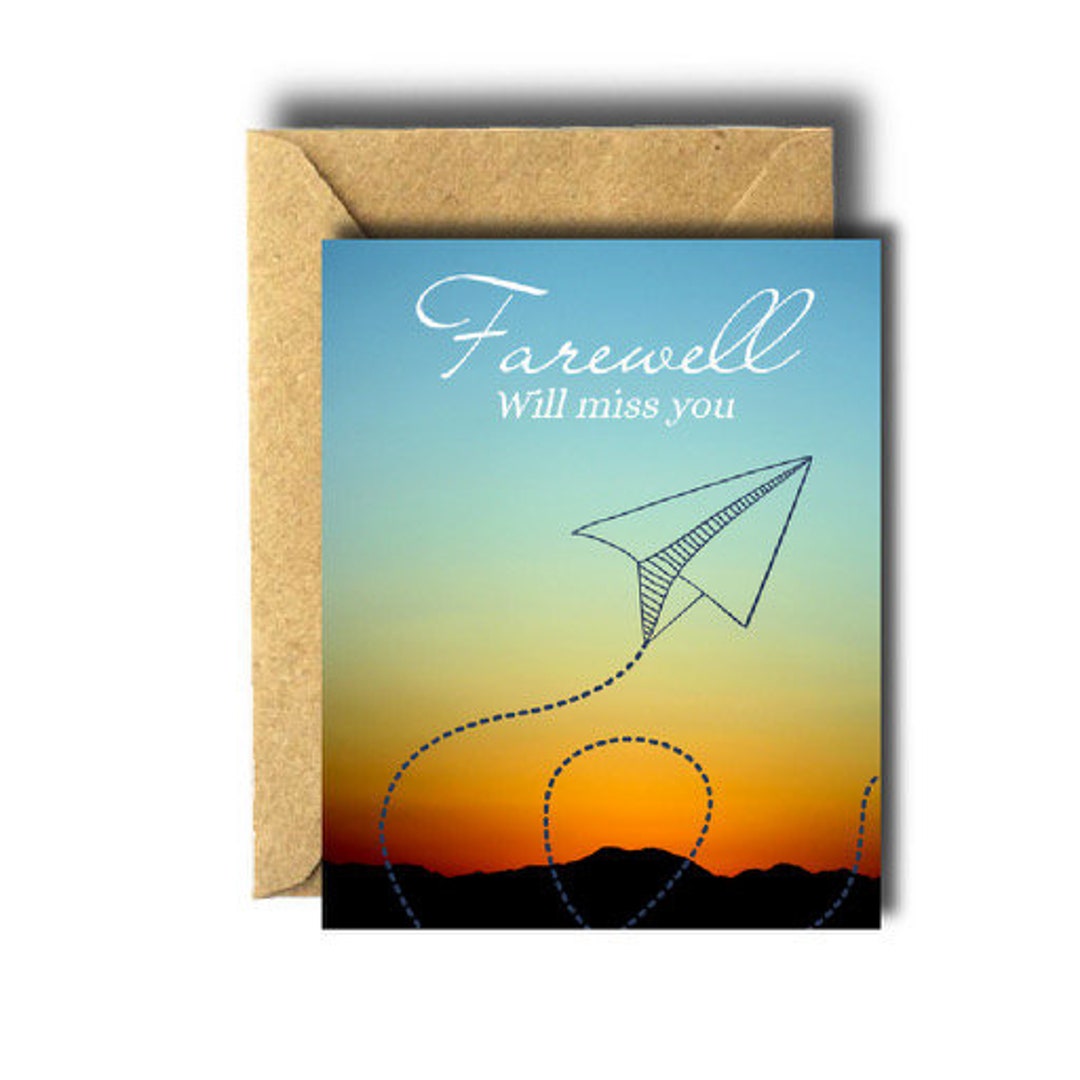 Farewell / Goodbye Flying Airplane Greeting Card - Etsy