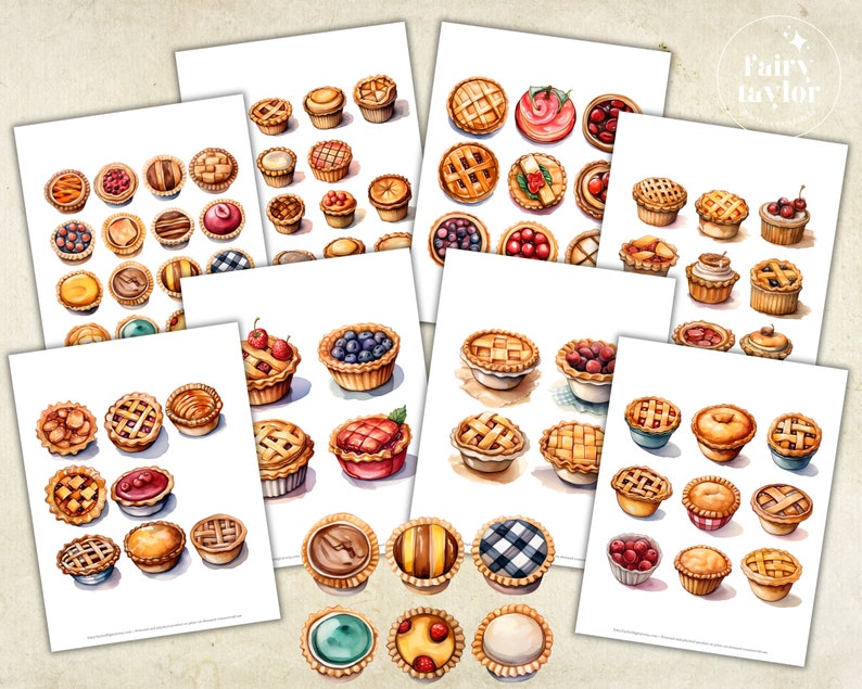 116 Mini Pies Fussy Cuts Instant Download Printable PDF Fussy Cutting ...