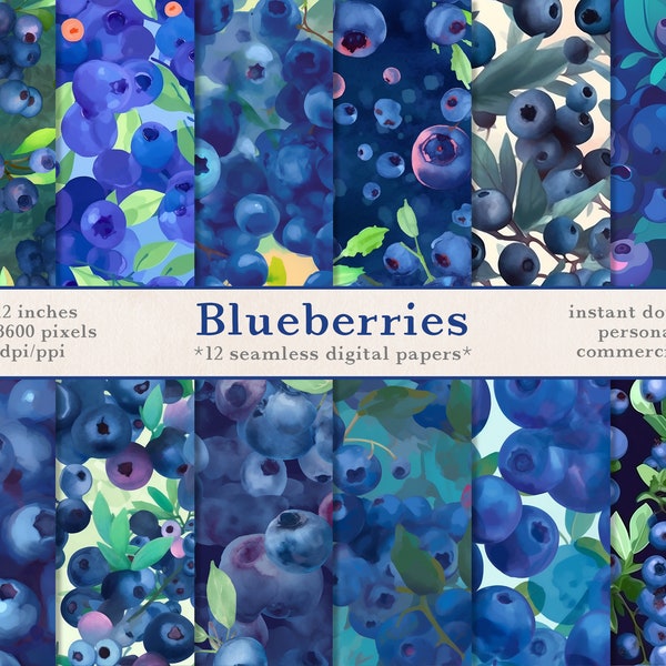 Blueberry Scrapbook Paper - Etsy