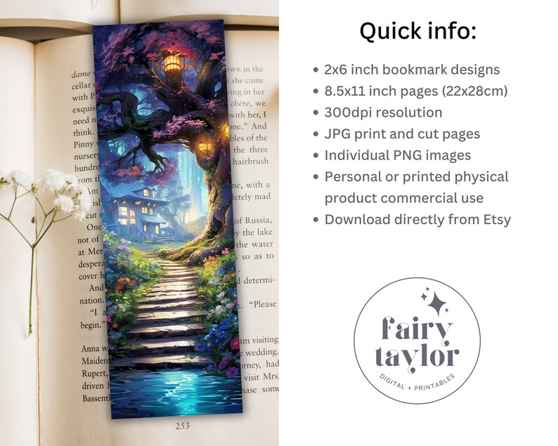 Glowing Gardens Printable Bookmarks | Digital Download PNG Bookmark ...