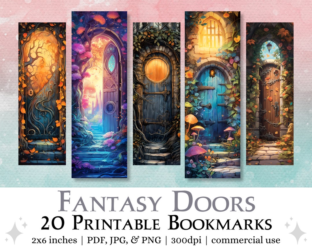 20 Fantasy Doors Bookmark Designs | Digital Download JPG Bookmark ...