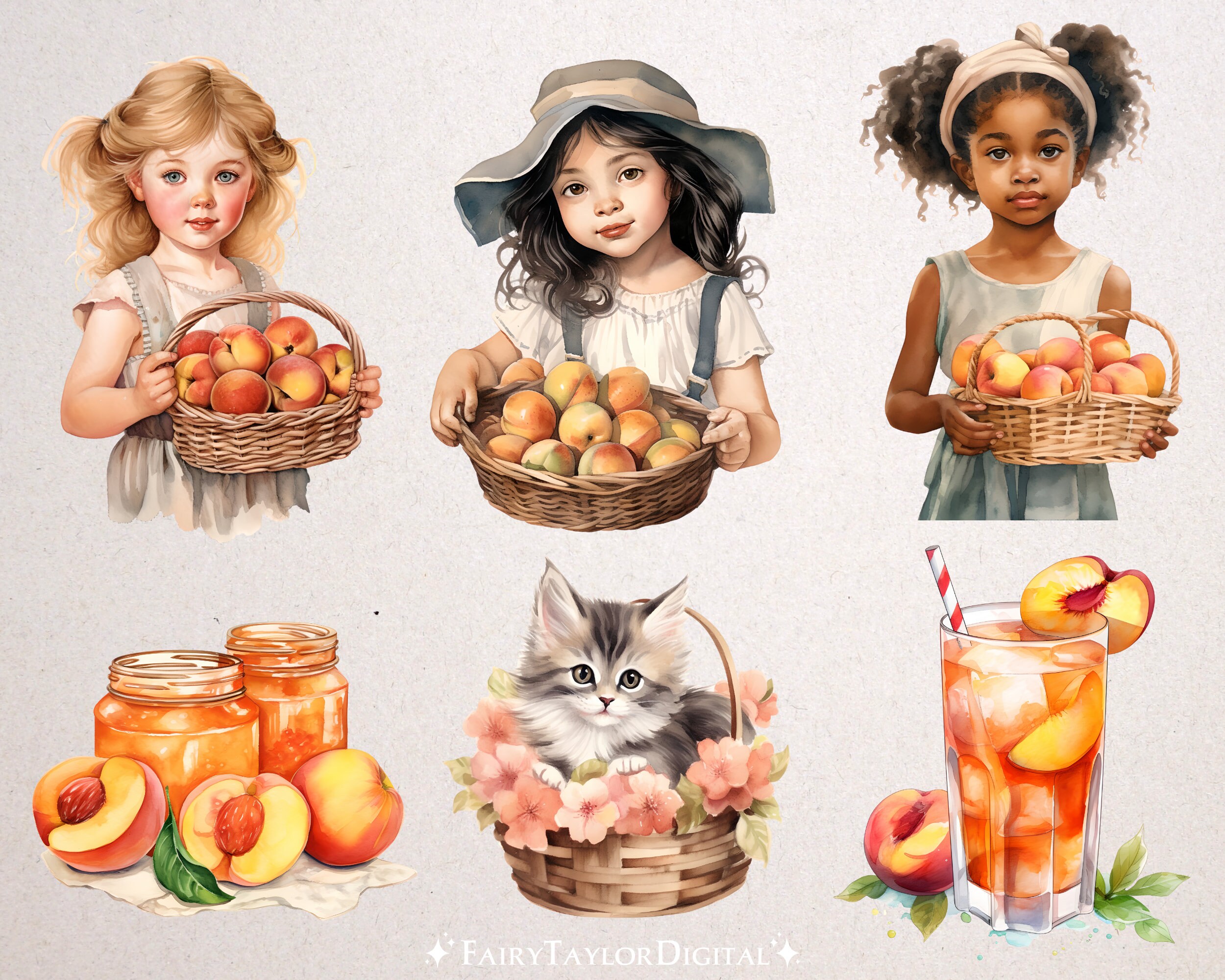 36 Peaches PNG Clipart Transparent Background Instant Download ...