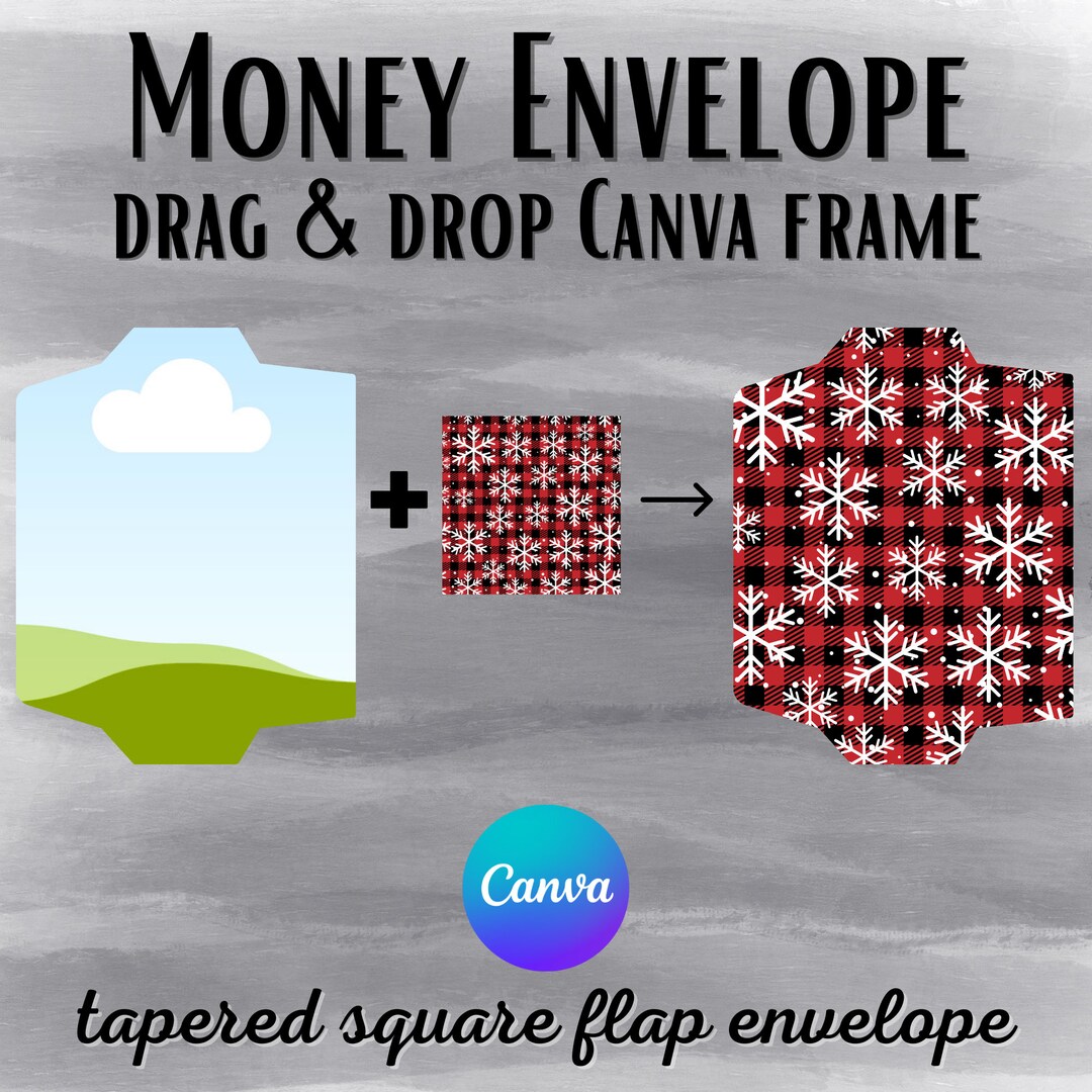 Money Envelope Canva Frame - Drag & Drop Canva Template - Cash Envelope ...