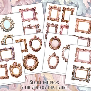 44 Pastel Rococo Frames Fussy Cuts, Digital Download Printable PDF ...