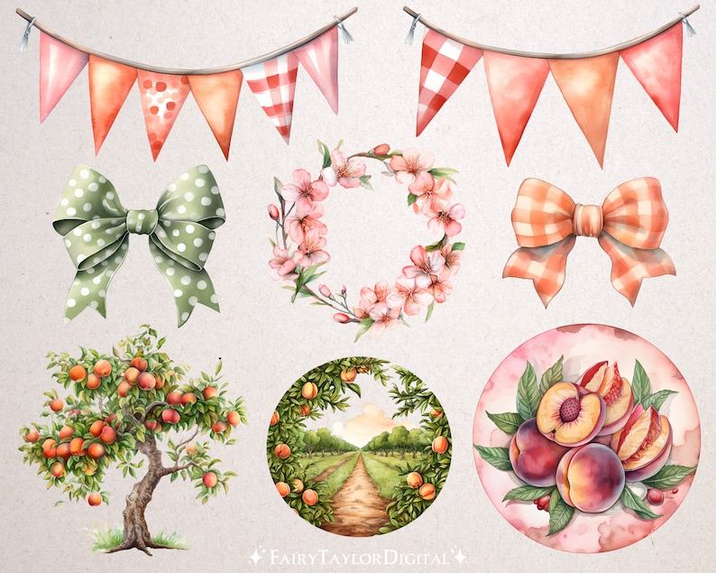36 Peaches PNG Clipart Transparent Background Instant Download ...