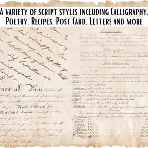 Vintage Handwriting Overlays, 33 Transparent PNG Antique Calligraphy ...