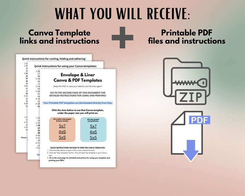 Envelope & Envelope Liner Canva Templates and Printable PDF - Etsy