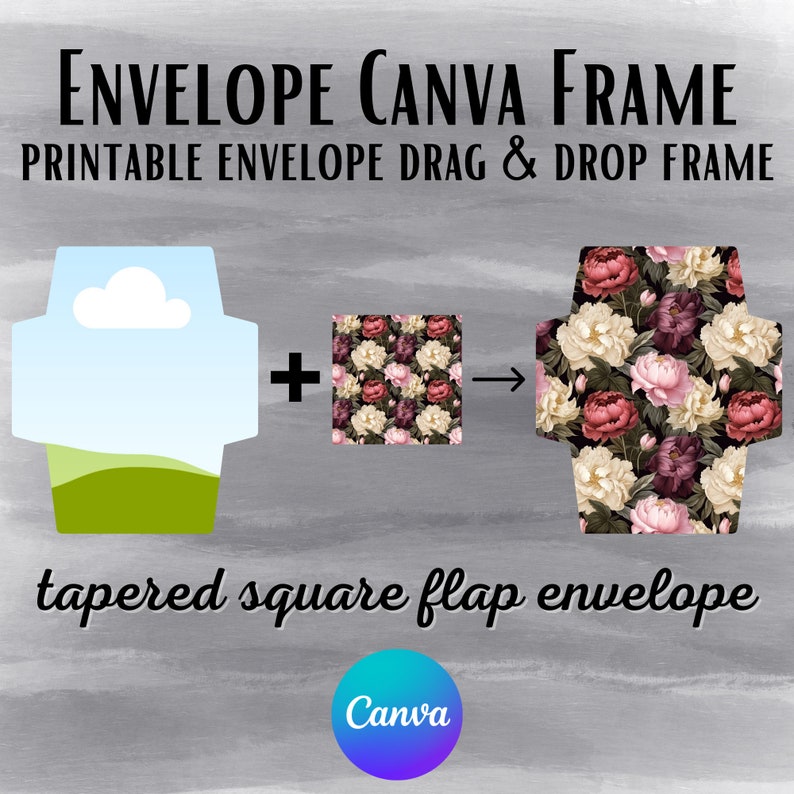 Printable Envelope Canva Frame | Drag & Drop Canva Template, A6 ...