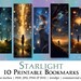 10 Starlight Printable Bookmarks | JPG Pages Print and Cut, PNG ...