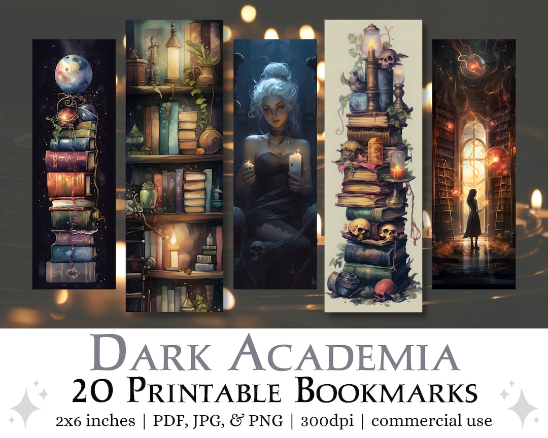 20 Dark Academia Bookmark Designs | Printable Bookmarks Digital ...