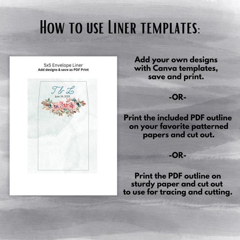 Envelope & Envelope Liner Canva Templates and Printable PDF 5x7, 4x6 ...