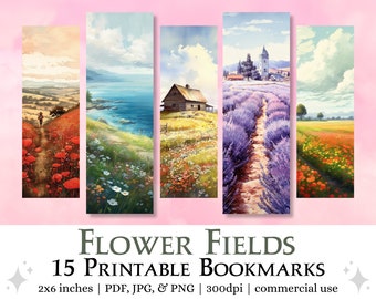 Watercolor Garden Printable Bookmarks Bundle Set of 20 Pngs - Etsy
